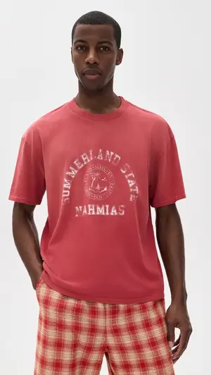 NAHMIAS Summerland State Boxy Tee - Ruby Jersey