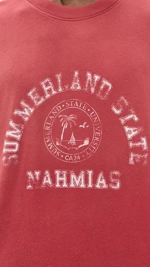 NAHMIAS Summerland State Boxy Tee - Ruby Jersey