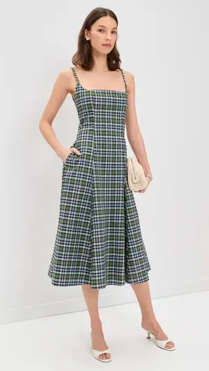 DE LORETA Micaela Check Dress
