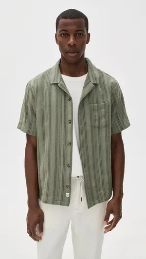 Marine Layer Dobby Resort Shirt - Olive