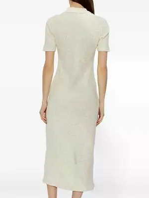 SAMSOE SAMSOE Button Ribbed Dress - Neutrals