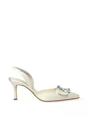 Manolo Blahnik Mayjousli Slingback Pumps - Neutrals