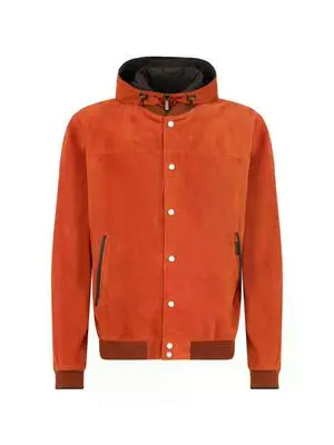 MOORER Suede Hooded Jacket