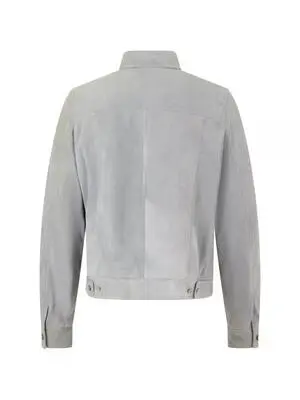 MOORER Zip-up Leather Jacket - Grey