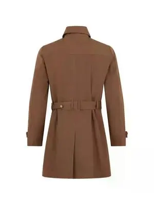 MOORER Belted Double-breasted Trench Coat - Brown