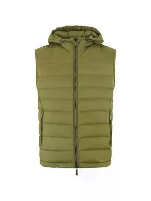 MOORER Padded Hooded Gilet - Green