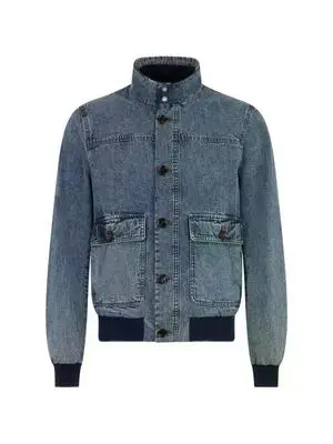 MOORER Collar Denim Jacket - Blue