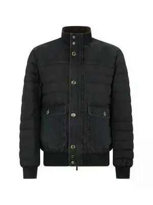 MOORER Padded High Collar Jacket - Black