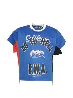 BETTER WITH AGE Panelled Print T-shirt
