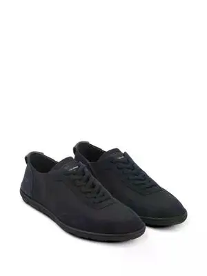 Giorgio Armani Panelled Leather Sneakers - Blue
