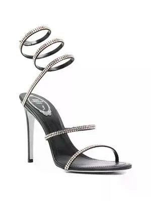 Rene Caovilla Cleo Heeled Sandals - Black
