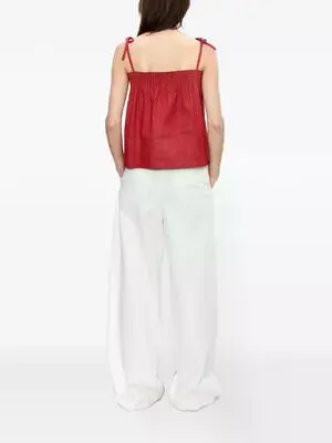 A.p.c. Tie-strap Smocked Top - Red
