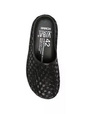 Comme Des Garçons Woven Leather Mules