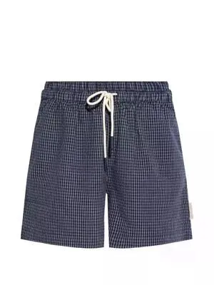 RETHINKIT STUDIOS Check-pattern Drawstring Shorts - Blue