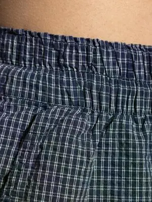 RETHINKIT STUDIOS Check-pattern Drawstring Shorts - Blue