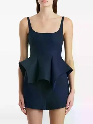 Khaite Loa Sleeveless Peplum Top - Blue
