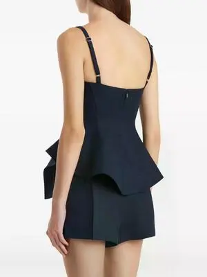 Khaite Loa Sleeveless Peplum Top - Blue