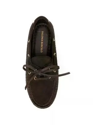 PALOMA BARCELO Tie-detail Boat Shoes - Brown