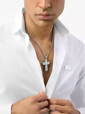 Philipp Plein Crucifix Crystal Necklace