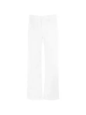 MOTHER Mid-rise Straight Leg Jeans - White