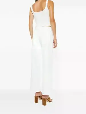 MOTHER Mid-rise Straight Leg Jeans - White
