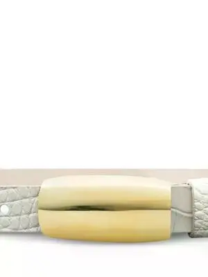 L'Agence Marlowe Leather Belt - Neutrals