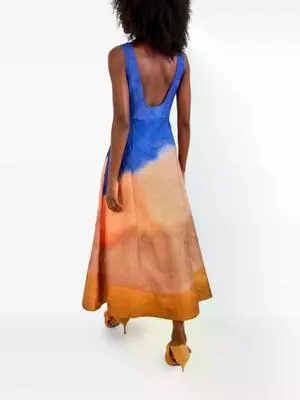 Ulla Johnson Georgia Sleeveless Midi Dress - Orange