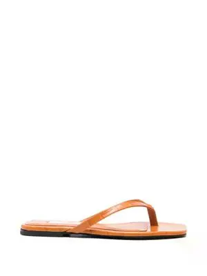 TOTEME Croco-embossed Flip Flops - Orange
