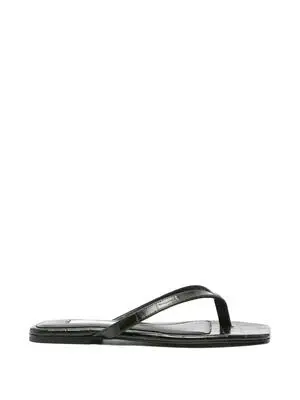 TOTEME Croco-embossed Flip Flops - Green