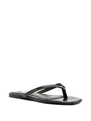 TOTEME Croco-embossed Flip Flops - Green