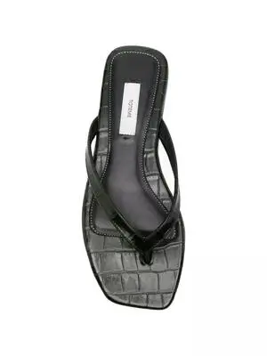 TOTEME Croco-embossed Flip Flops - Green