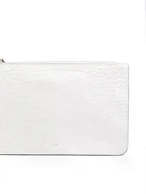 TOTEME Crocodile-embossed Clutch Bag - White