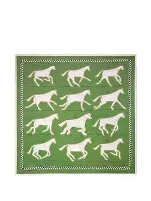 Mulberry Chalk Horse Printed Scarf - Green