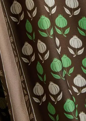 Tory Burch Printed Silk Midi Shirt Dress