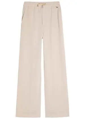 Herno Wide-leg Satin-crepe Trousers - Cream