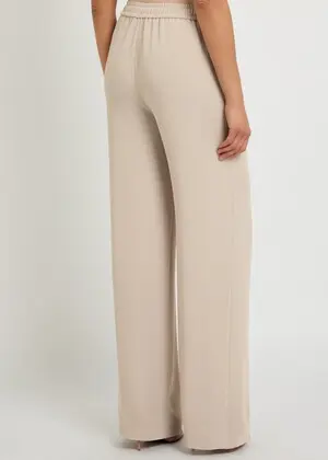 Herno Wide-leg Satin-crepe Trousers - Cream