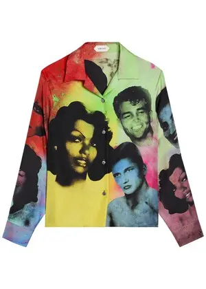 Versace Printed Silk-twill Shirt