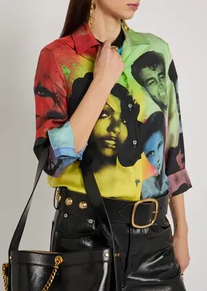 Versace Printed Silk-twill Shirt