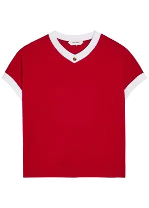 Versace Cropped Stretch-cotton T-shirt
