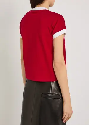 Versace Cropped Stretch-cotton T-shirt
