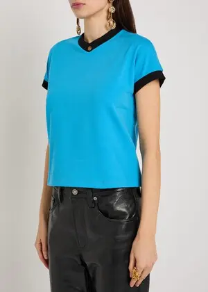 Versace Vintage Cropped Stretch-cotton T-shirt