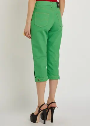 Versace Slim-leg Capri Jeans - Green
