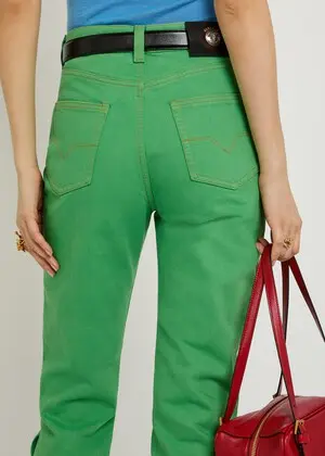 Versace Slim-leg Capri Jeans - Green