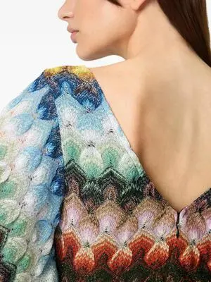 Missoni V-neck Chevron-pattern Mini Dress