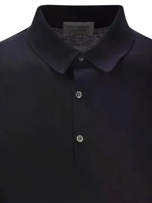 John Smedley Bradwell Long-sleeved Polo Shirt - Blue