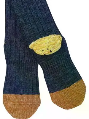 Kapital Ribbed Graphic Socks - Blue