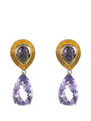 MASON AND BOOKS Adela Amethyst And Carnelian Earrings - Gold
