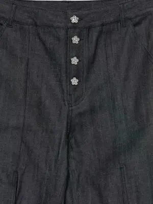Cecilie Bahnsen Wide-leg Jeans With Flower Buttons