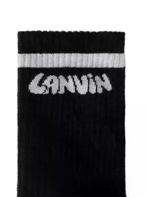 LANVIN Logo-detail Stripe Socks