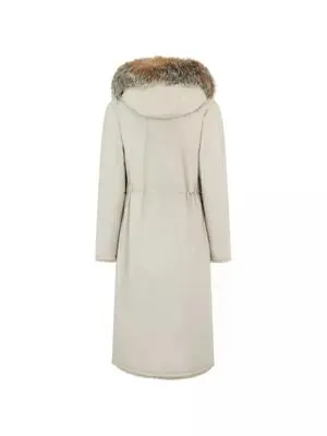 MOORER Fur Collar Double-breasted Coat